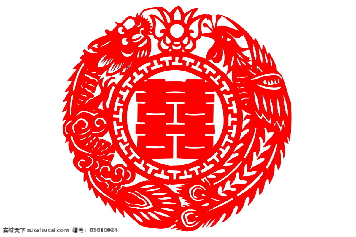 龙凤喜字素材图片下载-素材编号03010024-素材天下图库