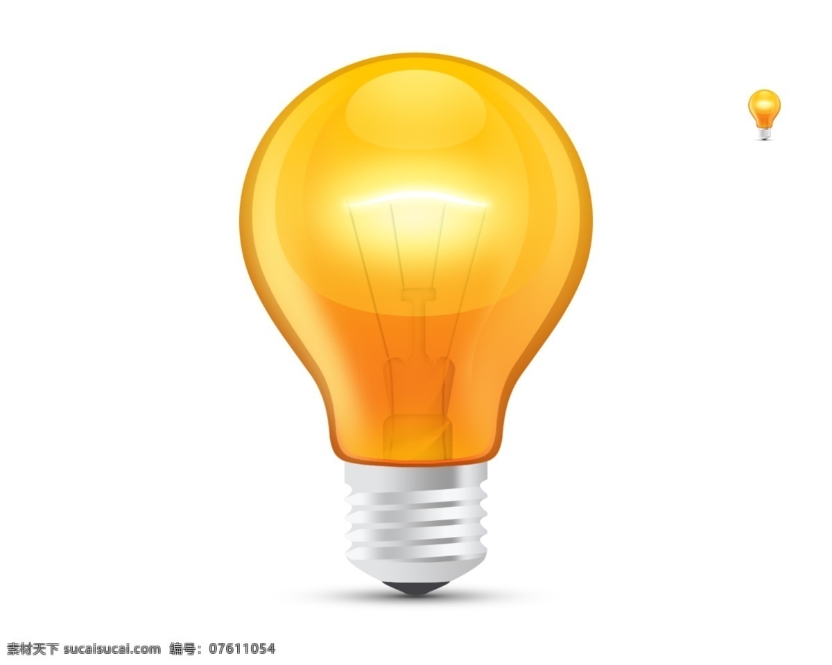 黄色灯泡icon图标设计素材图片下载-素材编号07611054-素材天下图库