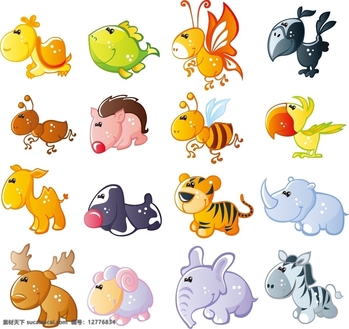 卡通动物素材图片下载-素材编号12776834-素材天下图库